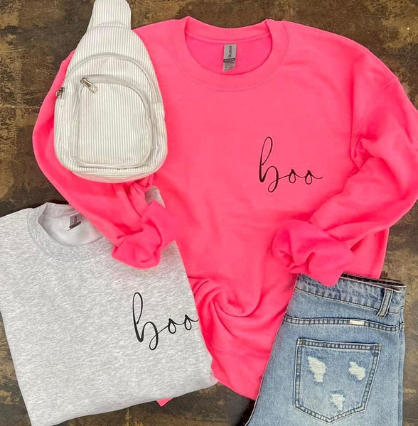 Cursive Boo Sweatshirt – Absolute Style Boutique